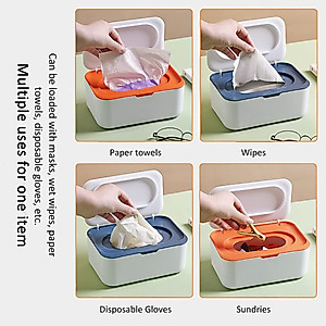 Wipes Dispenser, Wipe Holder for Baby & Adult, Refillable Wipe Container with Lid and Sealing Design to Keep Wipes Fresh, One-Handed Operation, Easy Open & Close (Blue)