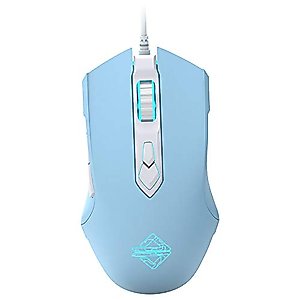 FELICON RGB Lightweight Gaming Mouse, Programmable 7 Buttons, Ergonomic LED Backlit USB Gamer Mice Computer Laptop PC,Compatible with Windows Mac OS Linux(Blue)