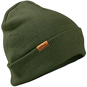 FanVince Hats for Men Women Winter Thermal Cuffed Beanies Knit Gifts Skull Cap Olive Green