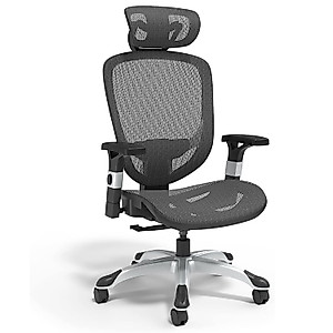 STAPLES Hyken Technical Task (Black, Sold as 1 Each) -Adjustable Breathable Mesh Material Provides Lumbar, arm and Head Support, Perfect Desk Chair for The Modern Office