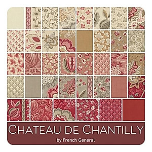 Moda, Jelly Roll, Chateau De Chantilly, Forty 2.5 inch Strips of Fabric