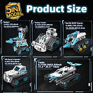 Suplanet STEM Robot for Kids Ages 8-14, 5-in-1 Remote Control and APP Programmable Robot Toys - 720 Pcs DIY Building Science Educational Kit, Building Block Birthday Gift for Teen Boys Girls