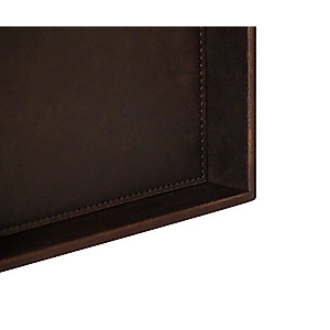 HofferRuffer Decorative Vanity Tray, Desktop Storage Organizer, Catchall Tray, Valet Tray, Nightstand or Dresser Organizer, PU Faux Leather Bathroom Tray, Brown, 10.2 x 8.4 x 1.8 inches