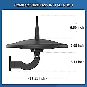 Outdoor TV Antenna, 1byone VHF/UHF 720° Omnidirectional Reception Long Range Support 2TVs 4K 1080P for Roof/Attic/RV/Balcony Upgrade Exclusive Smartpass Amplified TV Antenna with 39ft Coax Cable