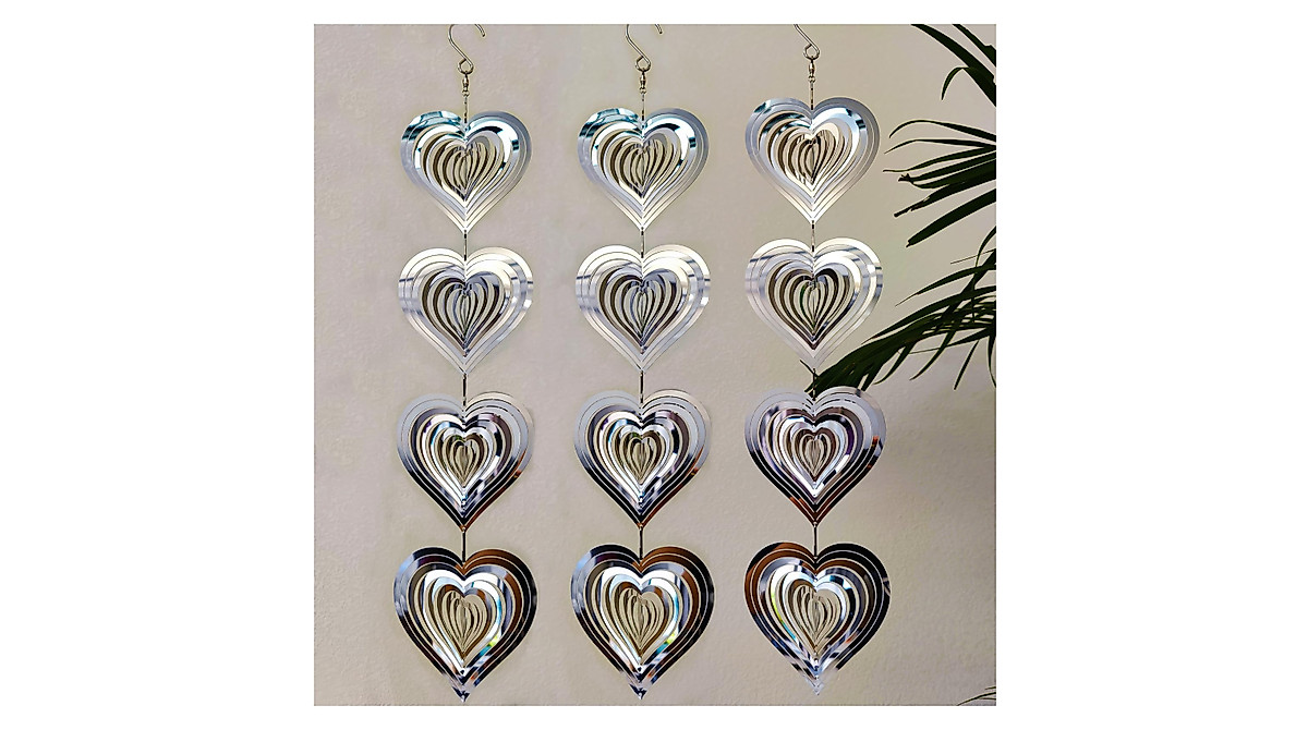 DJUAN Heart Bird Scare Discs - Reflective Garden Decor