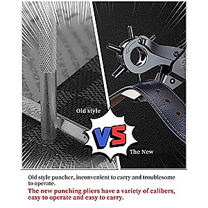 Leather Hole Punch,Belt Hole Puncher for Leather, Revolving Punch Plier Kit,Leather Punch Plier for Leather, Belts, Watches, Handbags, Leather Punch Tool for Belts Diameter : 4.5/4 /3.5/3/2.5/2mm.