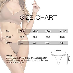 Leafigure Women's Thong Underwear, Seamless Breathable Thongs for Ladies Pack of 3