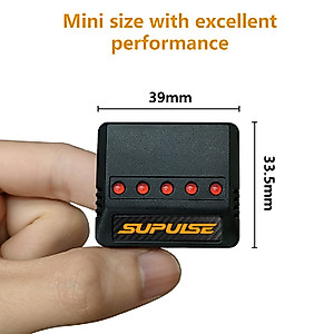 SUPULSE Lipo Battery Charger DC 3.7V 1S 1 Cell RC Charger Micro 5 Port Compact Charger with LED Indicator Mini Size Lipo Charger 5 in 1 USB Lipo Charger
