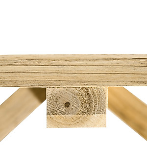 Outsunny 2-Person Wooden Garden Bench, Outdoor Wagon Wheel Porch Bench for Backyard Garden, Support 550 LBS, Rustic Country Style Patio Furniture, Brown