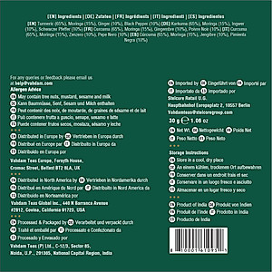 VAHDAM, USDA Organic Turmeric Moringa Herbal Tea Bags (15 Count) Gluten Free, Herbal Blend - Turmeric, Moringa, Ginger, Black Pepper | Individually Wrapped Pyramid Tea Bags | Brew As Hot/Iced