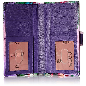 Anna by Anuschka Women’s Hand-Painted Genuine Leather Two Fold Wallet - Tropical Flamingos
