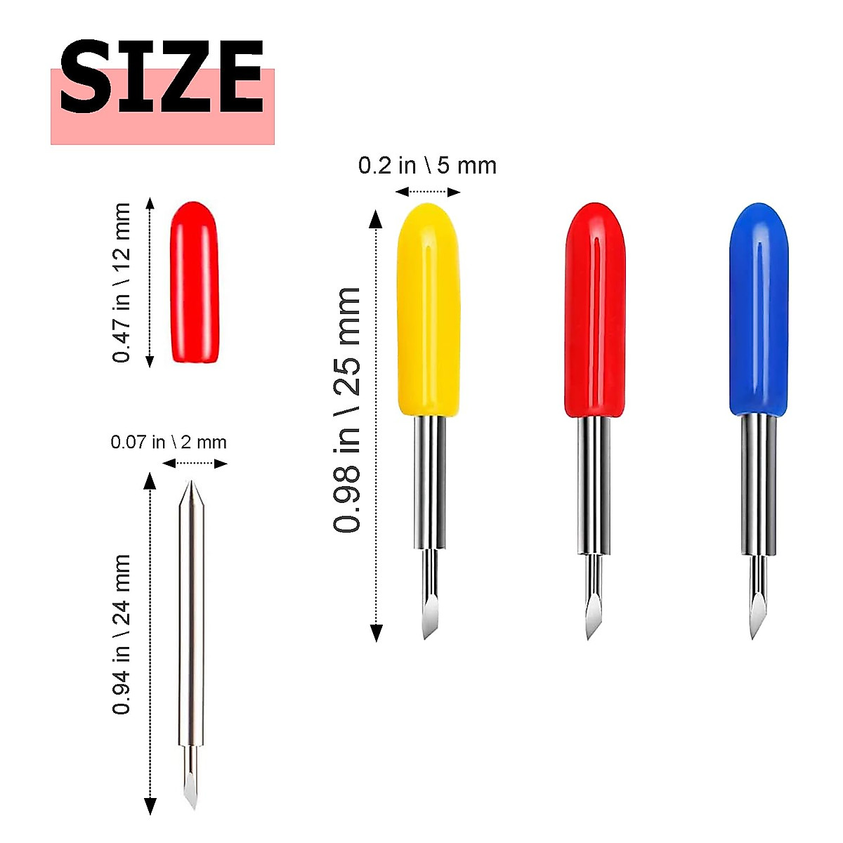 20 Pcs Replacement Blades for Cricut Explore Air2/Air 3 /Maker Cutting Machines - Including 5PCS Fine-Point Blades, 10PCS Standard Blaeds and 5PCS Deep Cutting Blades for Replacement Cricut Blades