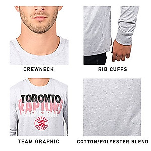 Ultra Game NBA Chicago Bulls Mens Supreme Long Sleeve Pullover Tee Shirt, Heather Gray, Large