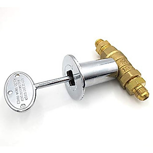 METER STAR 1/2Inch Straight Quarter Turn Shut-Off Valve Kit for NG LP Gas Fire Pits with Chrome Flange Key Valve with 3/8" Flare Adapters