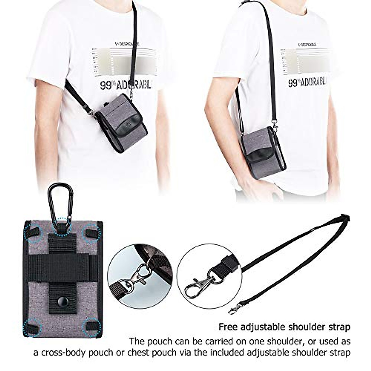 Kiorafoto Compact Camera Pouch Case for Sony ZV-1F ZV-1 ZV1 RX100VII RX100VI RX100VA RX100V RX100IV III II Canon G7X III II G9X II SX740 SX730 SX620 SX610 Olympus TG-6 TG-5 Ricoh GR IIIx GRIII GR3