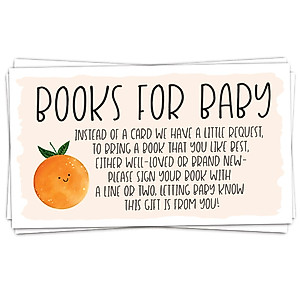 m&h invites 50 Little Cutie Books for Baby Shower Request Cards - Invitation Inserts - Gender Neutral or Girl Baby Shower