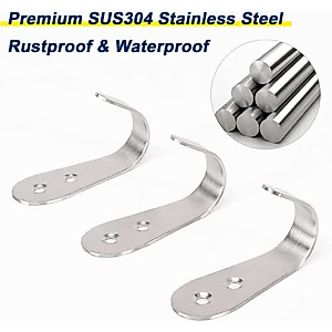N & N 12 Pcs Stainless Steel Hooks for Hanging, Heavy Duty Wall Hooks, Coat Hooks, Single Robe Hook, Towel Hooks, Key Hooks for Bathroom, Kitchen, Garage, Outdoor and Office (Silver)