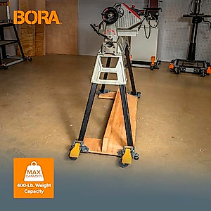 Bora Portamate Mobile Base Kit PM-1100 - Heavy Duty, Universal, Customizable, Adjustable Rolling Set, Dolly Roller Frame and Casters for Moving Equipment, Tools, Machines - 400 lb Capacity
