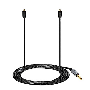 SE215 Upgrade Gold Plated Jack Cable Replacement Earbuds Exchange Cord Compatible with SHURE SE846 SE425 SE535 SE535LTD-J SE315; YINYOO PRO H5 HQ5 Better Earphones (Black)