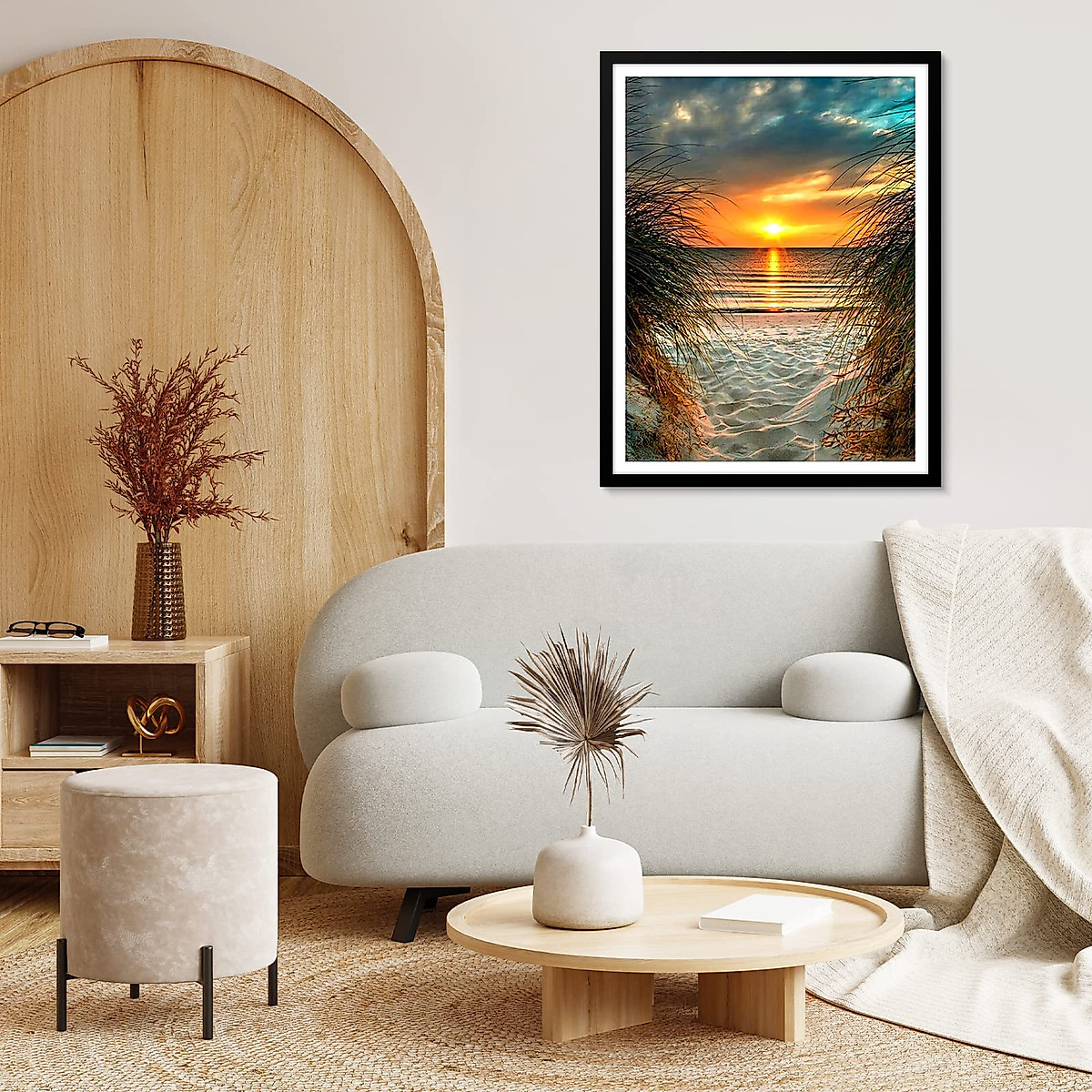 MXJSUA 5D Diamond Art Painting Kits for Adults, Beach Diamond Art Kits Sunset Diamond Art Painting Sea Kit for Adults Full Drill, DIY Crystal Picture Art for Home Wall Decor 12x16 inch