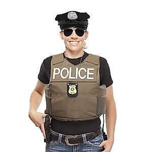 Timisea Police Accessories Kit - Pretend Play Detective Role Costume Set With Hat, Handcuffs, Sunglasses, Badge for Kids
