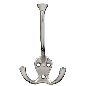 Flared Tri-Hook, Matte Nickel, 1 piece, Packaging May Vary
