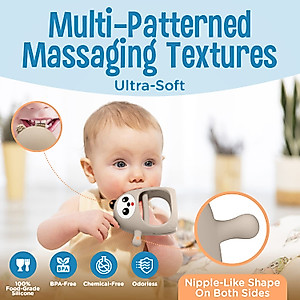 Tetthing Toys for Babies 0-6 Months - Baby Teething Toys - Never Drop Silicone Nipple Like Baby Teether & Infant Toys - Teethers for Babies 0-6 Months - Motor Skill, Gum & Teeth Development