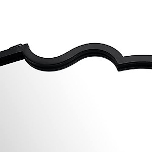 NXHOME Metal-Frame Accent Wall Mirror - Decorative Mirror Black Vanity Wall Mounted Mirror for Bathroom Living Room Bedroom 35.5×21.7