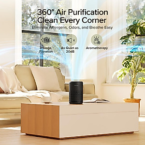 Air Purifiers for Bedroom, HEPA Air Purifiers, Air Cleaner for Smoke A11ergies Dander Hair Odor, Portable Air Purifier with Fragrance Sponge Sleep Mode Speed Control - AC300