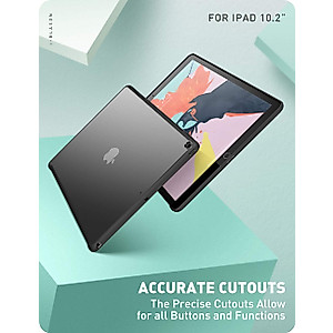 i-Blason Case for iPad 9th/8th/7th Generation, iPad 10.2 (20212020/2019), Compatible with Official Smart Cover and Smart Keyboard, Clear Slim Hybrid Case Cover for iPad 10.2 (Black)
