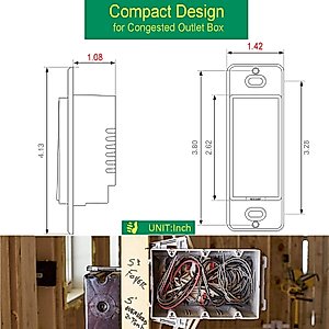 Black Smart Switch by Martin Jerry | 2 Pack Smart Light Switch Compatible with Alexa and Work with Google Home, 2.4G WiFi Smart Home Devices and Needs Neutral Wires