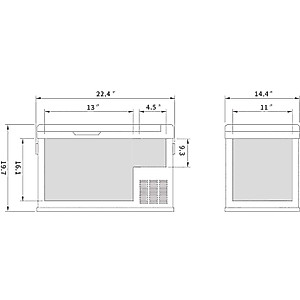 Domende 12 volt Refrigerator 54qt Portable Freezer Electric Cooler Compressor Car Fridge for Car Truck Vehicle RV Boat Outdoor and Home use 12/24V DC and 90-250 AC,Cooling to -4F