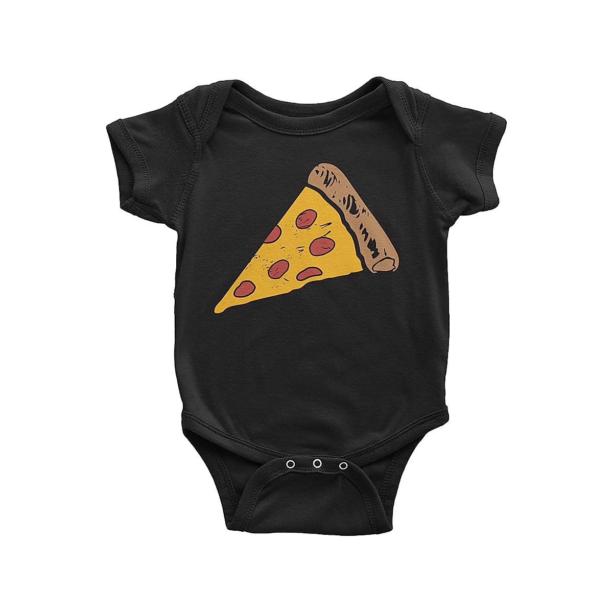 Threadrock Unisex Baby Missing Slice Infant Bodysuit - 6 Months, Black