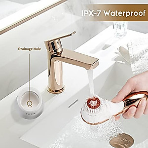 Facial Cleansing Brush, Electric Face Brush Scrubber Rechargeable Facial Exfoliator IPX-7 Waterproof Spin Cleanser Rotating Spa Machine for Exfoliating, Massaging and Deep Cleansing with 4 Brush Heads