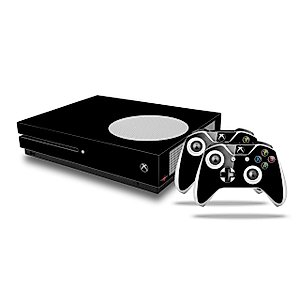 WraptorSkinz Decal Vinyl Skin Wrap Compatible with Xbox One S Console and Controllers - Solids Collection Color Black