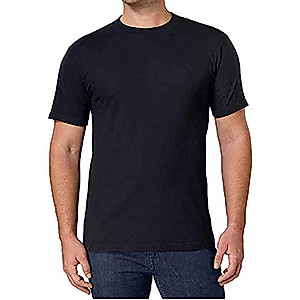 Kirkland Signature Men's Crew Neck Tee 100% Combed Heavyweight Cotton T-Shirts (Pack of 6) (Black, Small)