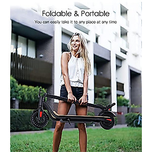 MEGAWHEELS Electric Scooter, 3 Gears, Max Speed 15.5 MPH, Up to 17 Miles Rang 7.5 Ah Powerful Battery with 8'' Tires Foldable Scooter for Adults Longer Deck, Load 265 lbs