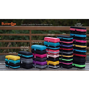 ButterFox Large Carrying Case for Nintendo Switch Lite, Fits Charger, Large Storage Pouch for Switch Lite Accessories - Black/Blue