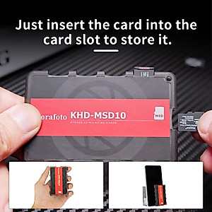 Kiorafoto KHD-MSD10 Easy Carry 10 Slots Slim Credit Card Size Lightweight Portable TF MSD Microsd Memory Card Case Storage Keeper Holder for 10 TF MSD Microsd Microsdhc Microsdxc Memory Cards Oganizer
