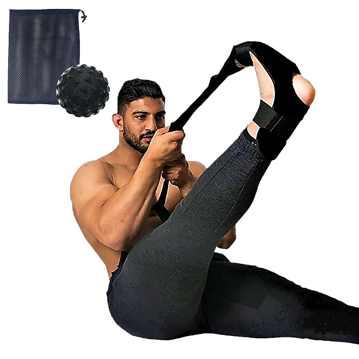 Govin Foot & Calf Stretching for Plantar Fasciitis Planter Facetious Support ideal for Muscle Strain, Ankle Injuries, Pain Relief, Dancers, Yoga and Physical Therapy.
