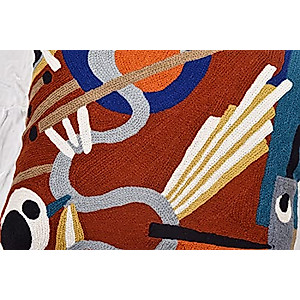 Kandinsky Modern Throw Pillow Cover - Red Intuitive | Abstract Pillow | Modern Couch Pillow| Contemporary Pillows | Outdoor Pillow | Mid Century Chair Cushions | Handmade Wool Size 18x18