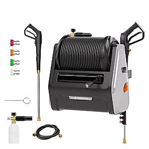 Giraffe Tools Grandfalls Pressure Washer, Wall Mounted Pressure Washer Electric, Power Washer Wall Mount with Reel, Pressure Washer Reel for Outdoor Cleaning