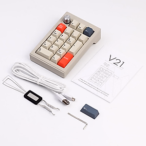 EPOMAKER CIDOO V21 VIA Programmable Gasket Number Pad, Aluminum Numpad, Bluetooth 5.0/2.4ghz/Wired Hot Swappable Numeric Keypad, with Knob, 1000mAh Battery, Poron Foam for Laptop Mac Win