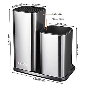 RedCall Universal Knife Block Without Knives,Modern Knife Utensil Holder for Countertop,Stainless Steel Knife Holder for Kitchen Counter,Edge-Protect Knife Storage Organizer (Stainless Steel (Silver))