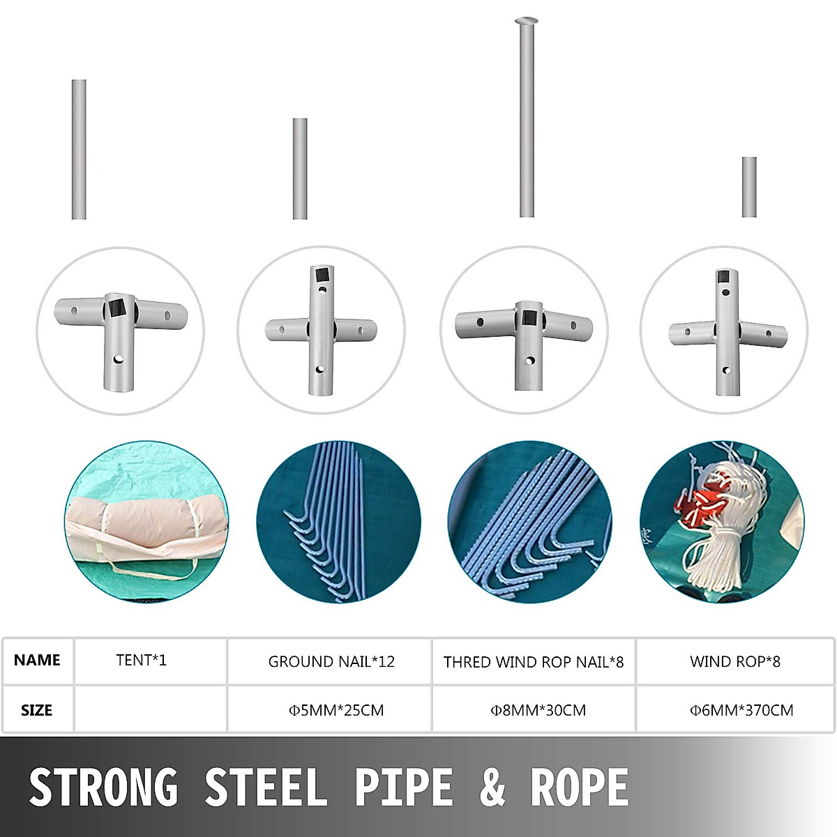 Happybuy Large 12x14ft Waterproof Canvas Wall Tent with PVC Storm Flap, Stove Hole, and 4-Season Suitable for Camping, Hiking, Mountaineering, Fishing, Party, and Hunting