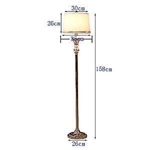 Yadianna Floor Lamp|Interior Lighting Antique Glass Lamp Body Cloth Lampshade, Suitable for Living Room Bedroom, Foot Switch