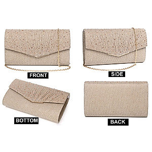 MUDUO Rhinestone Clutch Purses for Women Purses and Handbags Formal Wedding Party Prom Purse Money Bags (Champagne-G)…