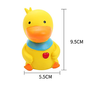 DaMohony Latex Dog Squeaky Toy, Yellow Duck Interactive Play Toy for Puppy Small Pet Dogs