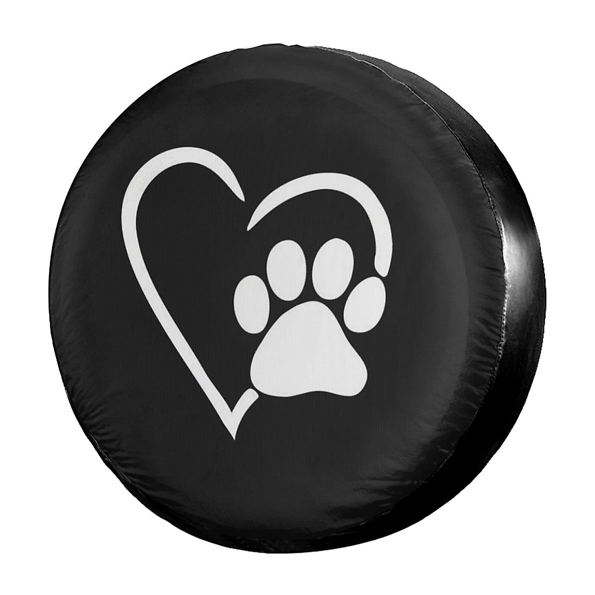 Foruidea Dog Pet Paws Love Heart Spare Tire Cover Dust-Proof Wheel Tire Cover Fit Trailer, RV, SUV and Many Vehicle 15 Inch