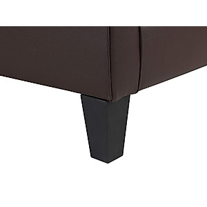 Lohoms Modern Faux Leather Accent Chair Upholstered Living Room Arm Chairs Comfy Single Sofa Chair Espresso